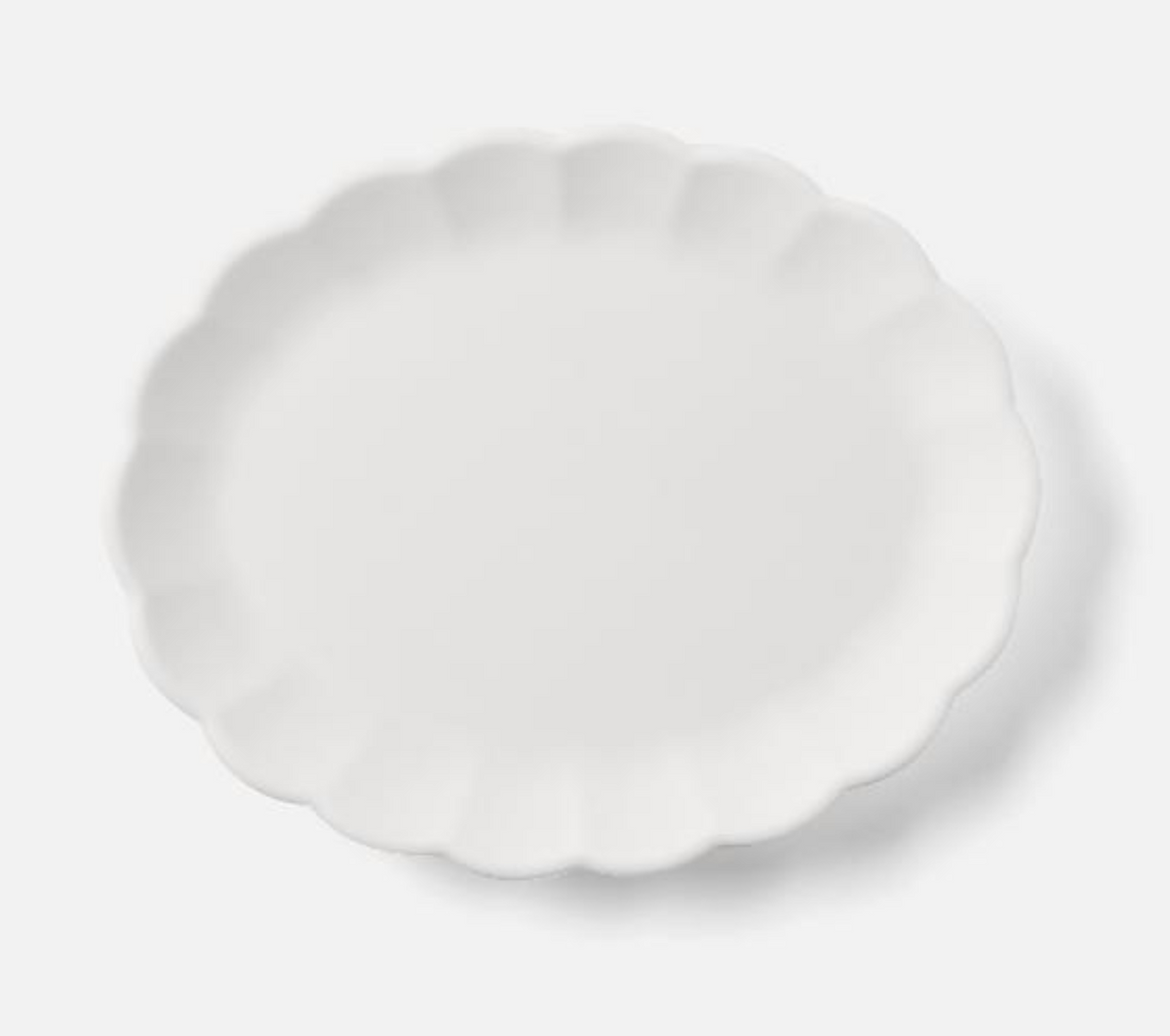 Iris White Scallop Melamine Oval Serving Platter – ALKMY
